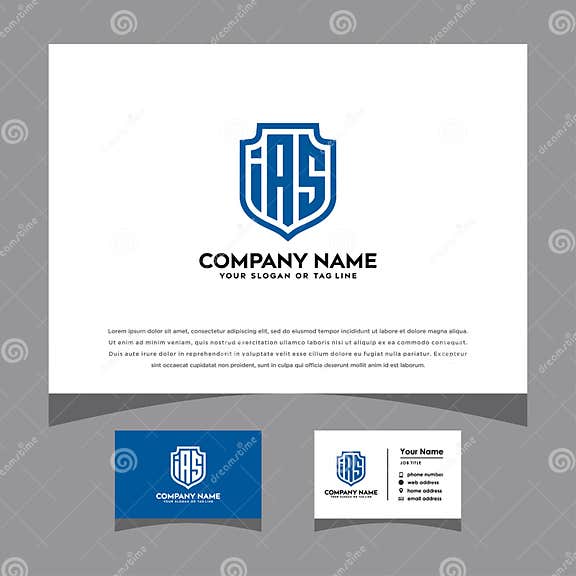 Initials IHS Logo Letters Shielding Pattern with a Business Card Vector ...