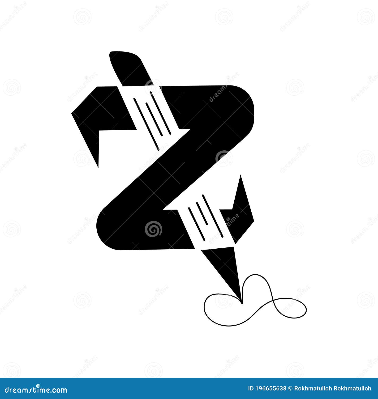 Initials Illustration Pencil Black and White Logo Vector Design Stock ...