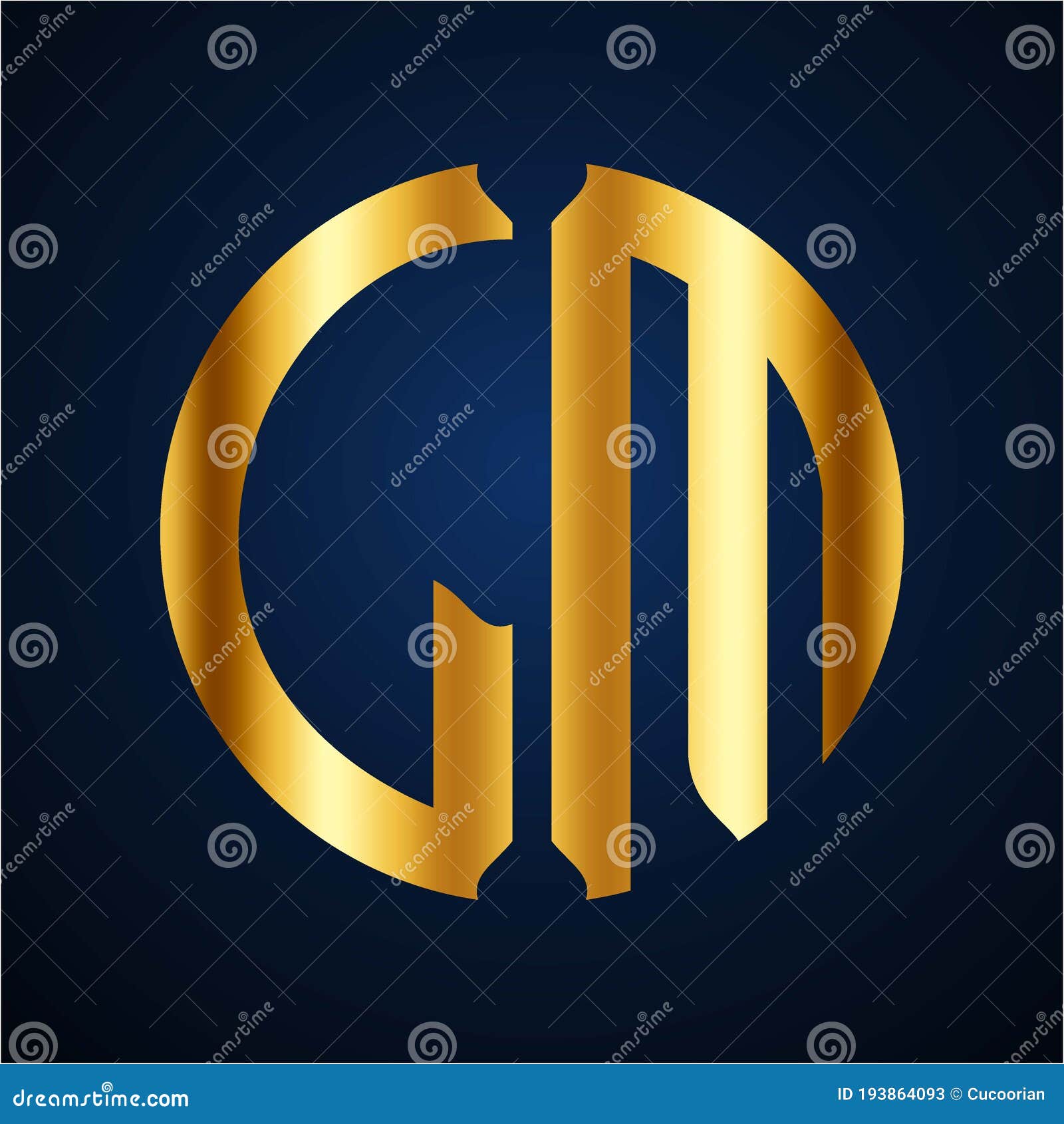 Initials L M Circular Shape and Elegant Gold Color Stock Vector ...