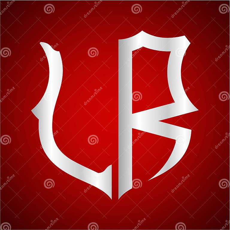 Initials L R Shield Shape with Silver Color Stock Vector - Illustration ...