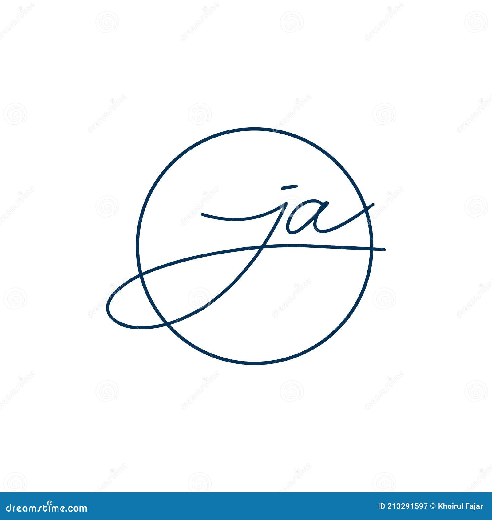 Initials Letter JA Handwriting Logo Vector Template Stock Vector ...