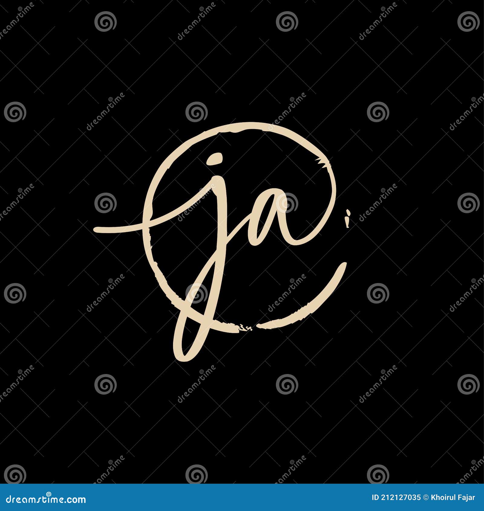 Initials Letter JA Handwriting Logo Vector Template Stock Vector ...