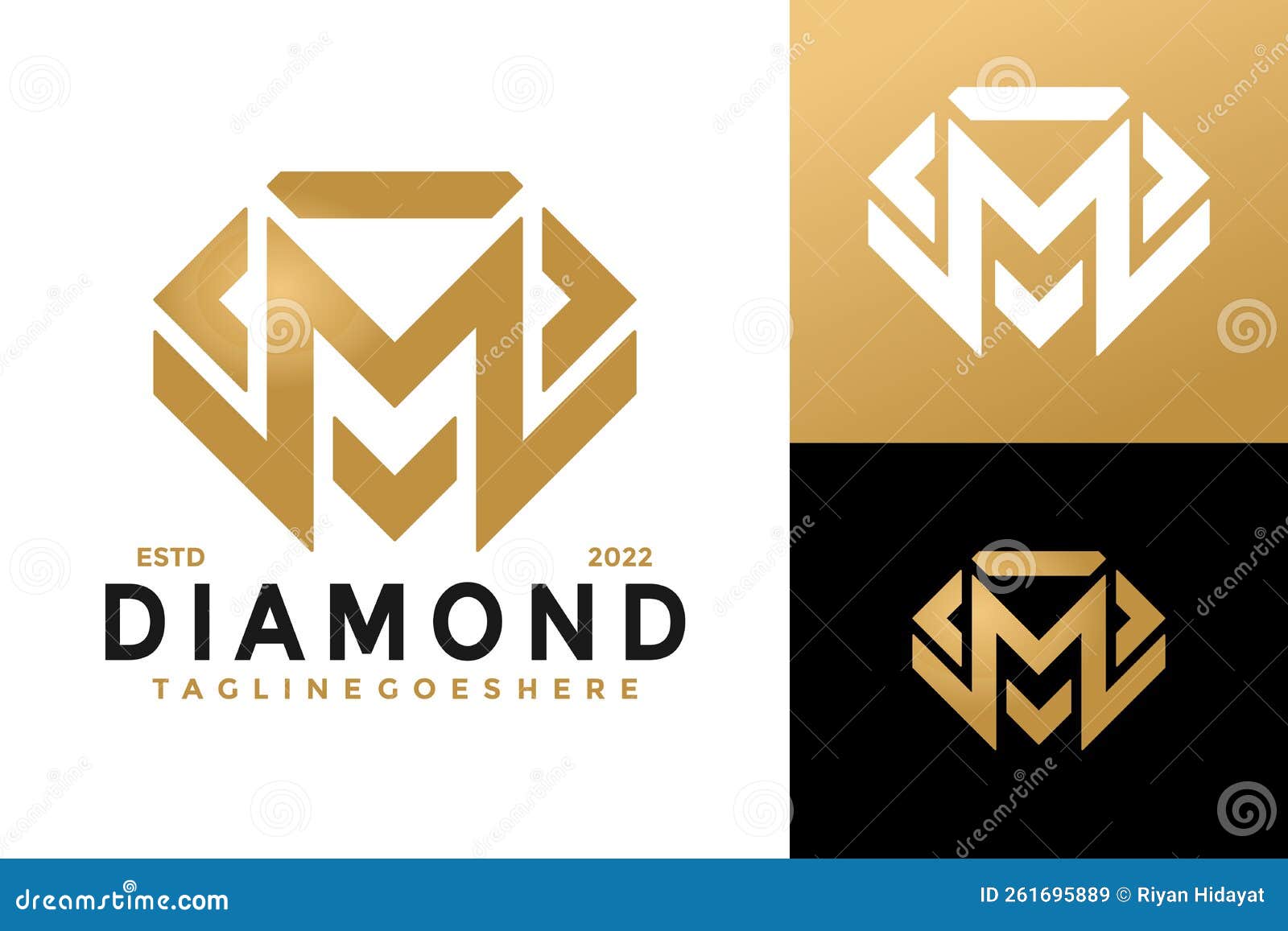 Initials Letter M Diamond Logo Design, Brand Identity Logos Vector ...