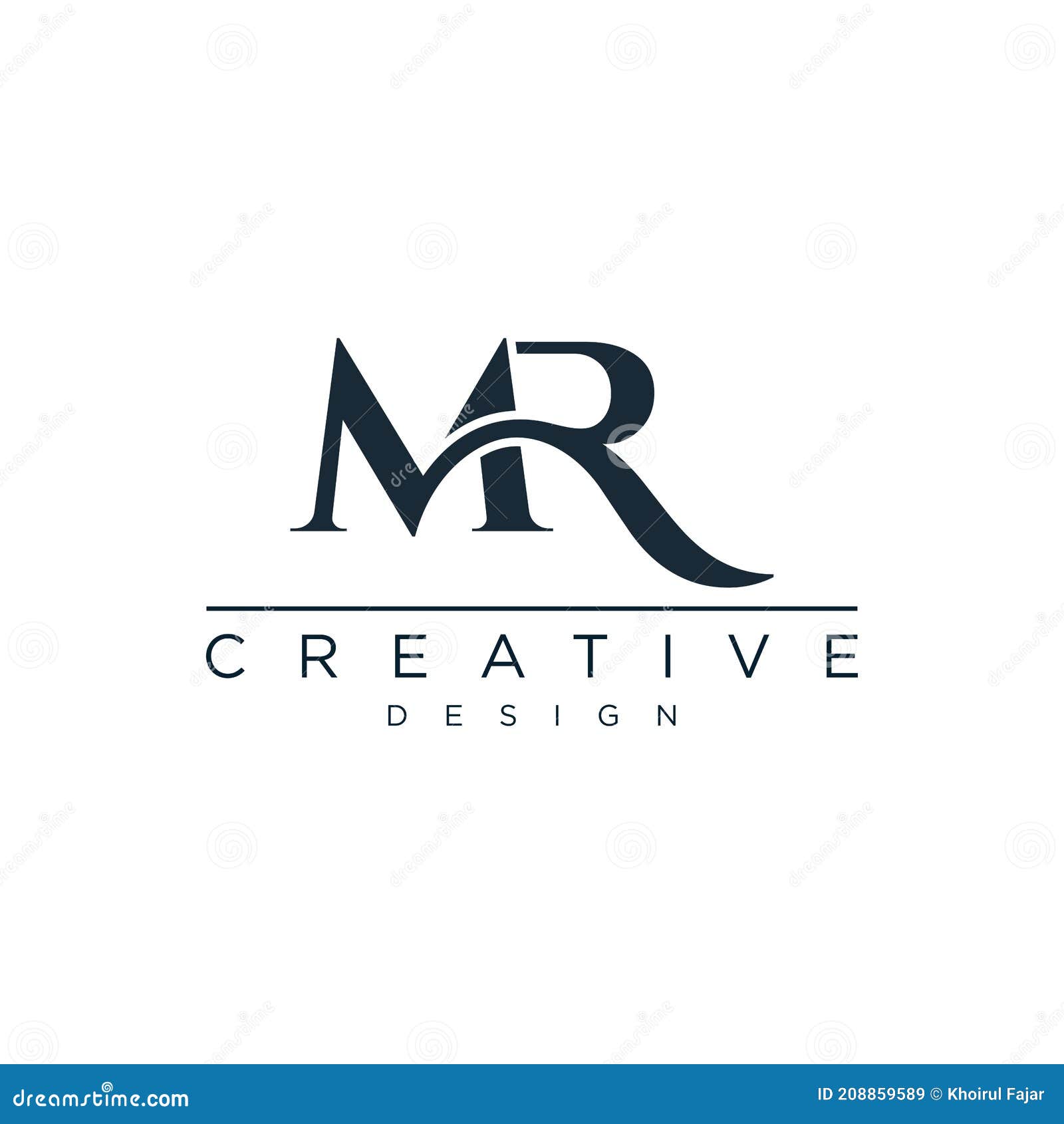 Initials Letter MR or RM Logo Designs Vector Stock Vector ...