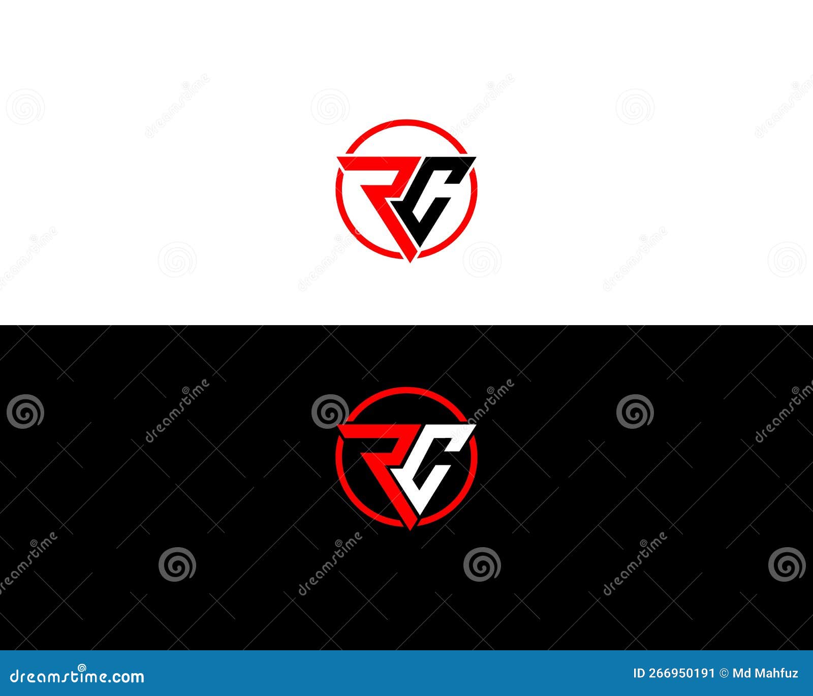 Initials Letter RC Logo with a Modern Stock Vector - Illustration of ...