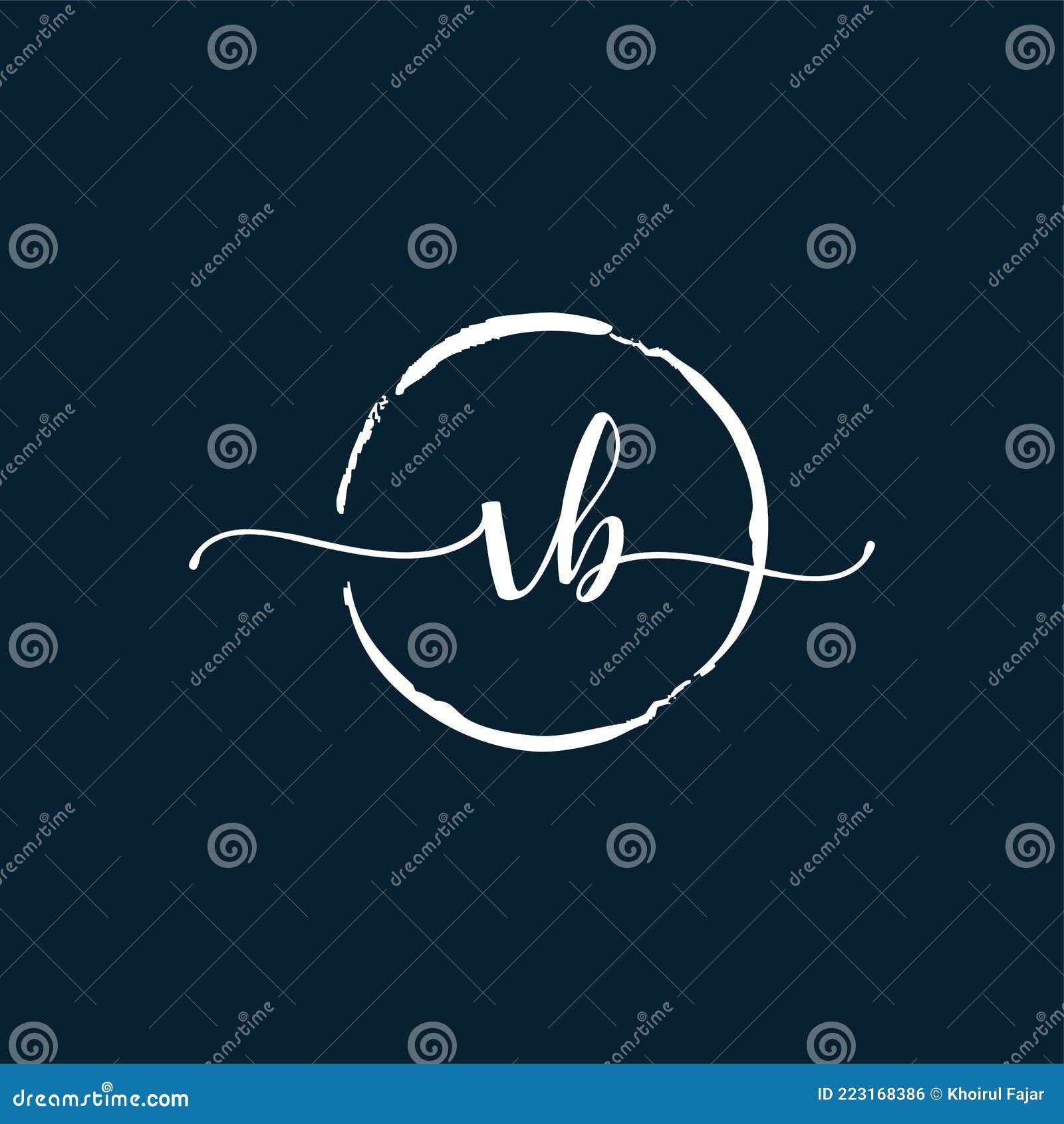 Initials Letter VB Handwriting Logo Vector Template Stock Vector ...