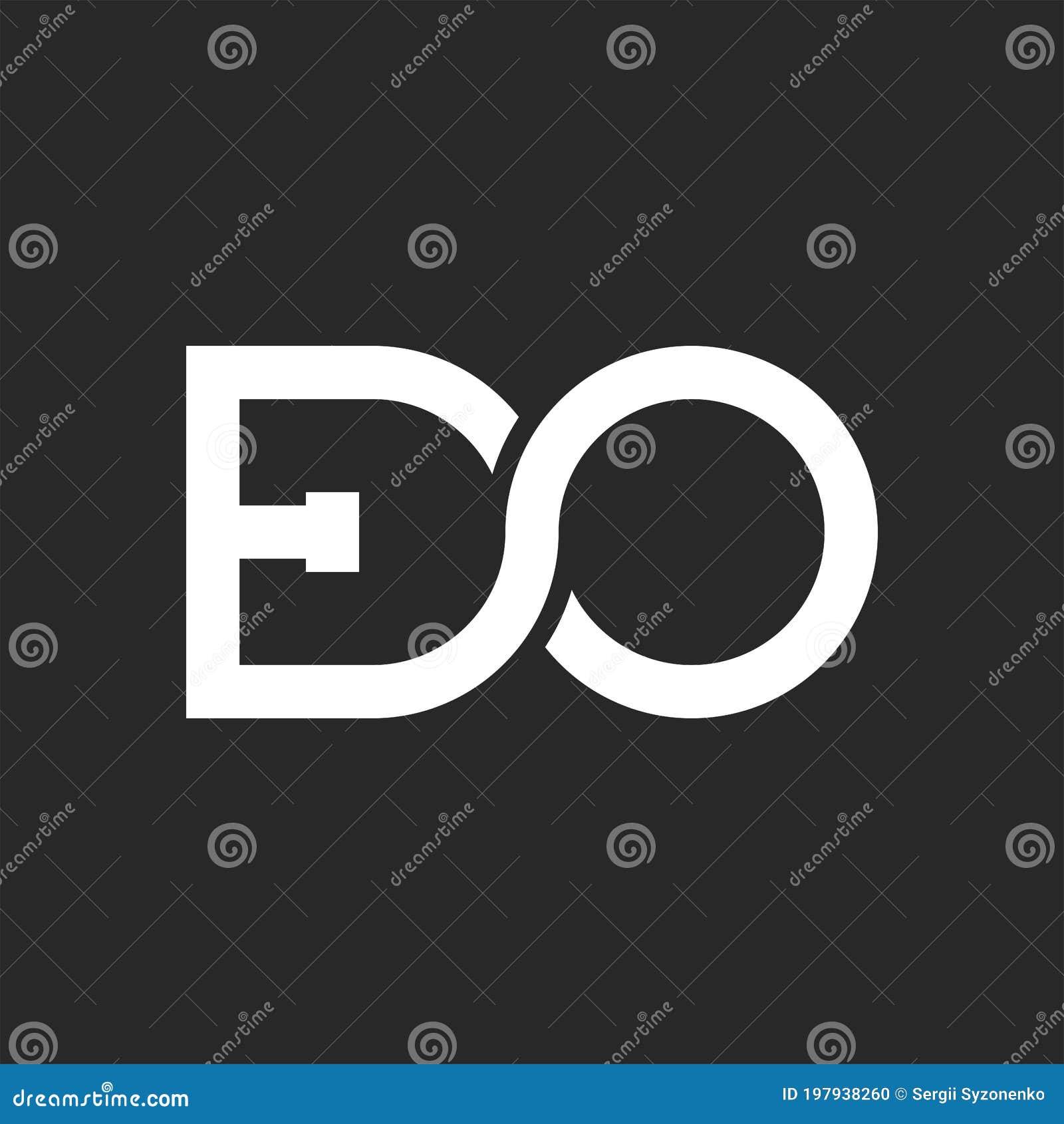 Initials Letters EO Logo Monogram in the Infinity Shape, Combination ...