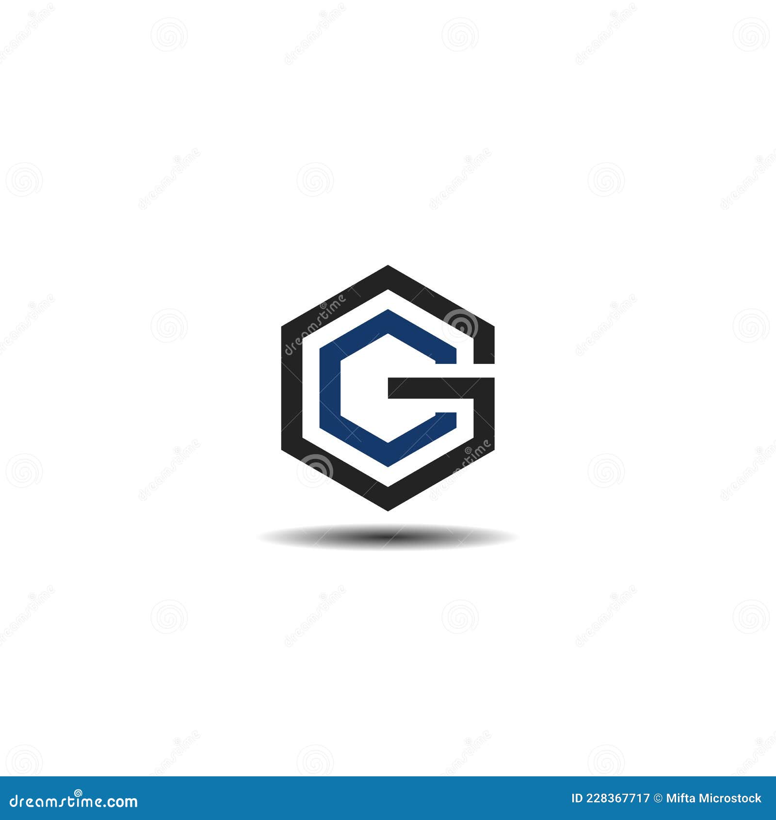 Initials Letters GC Hexagon Shape Logo Design Vectors. Stock Vector ...