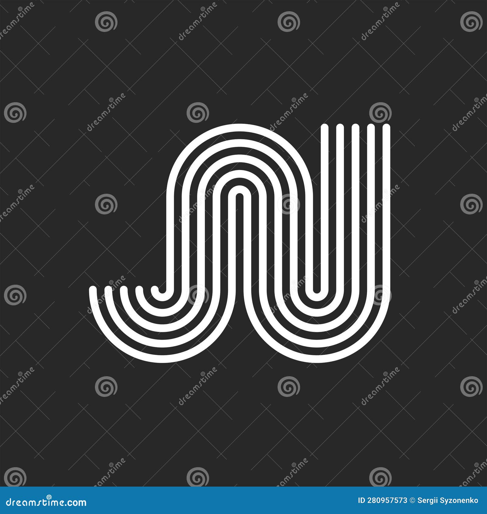 Initials Letters JU or UJ Logo Monogram Rounded Shape, Combination Two ...
