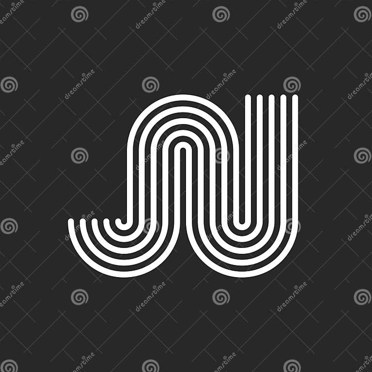 Initials Letters JU or UJ Logo Monogram Rounded Shape, Combination Two ...