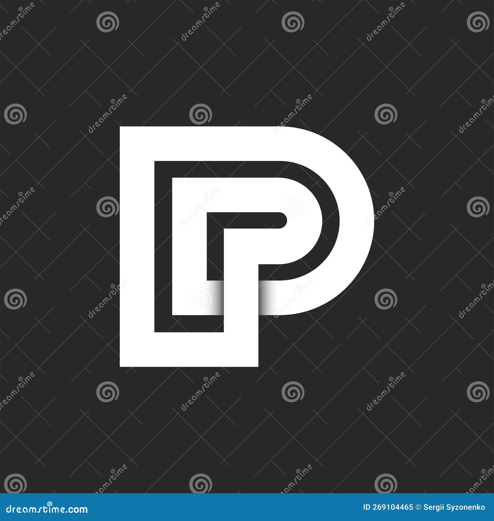 Initials Letters PP Logo Monogram with Shadows, Overlap Lines Form Two ...