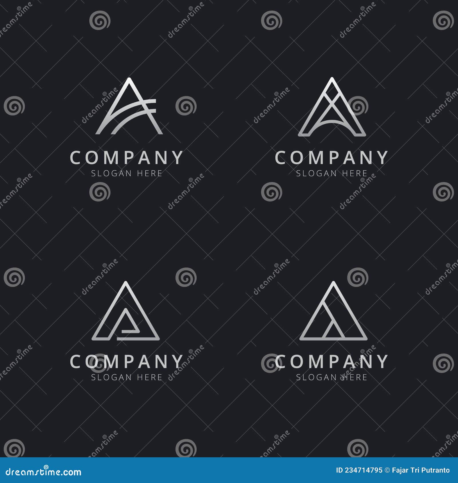 Initials a Line Monogram Logo Template Stock Vector - Illustration of ...