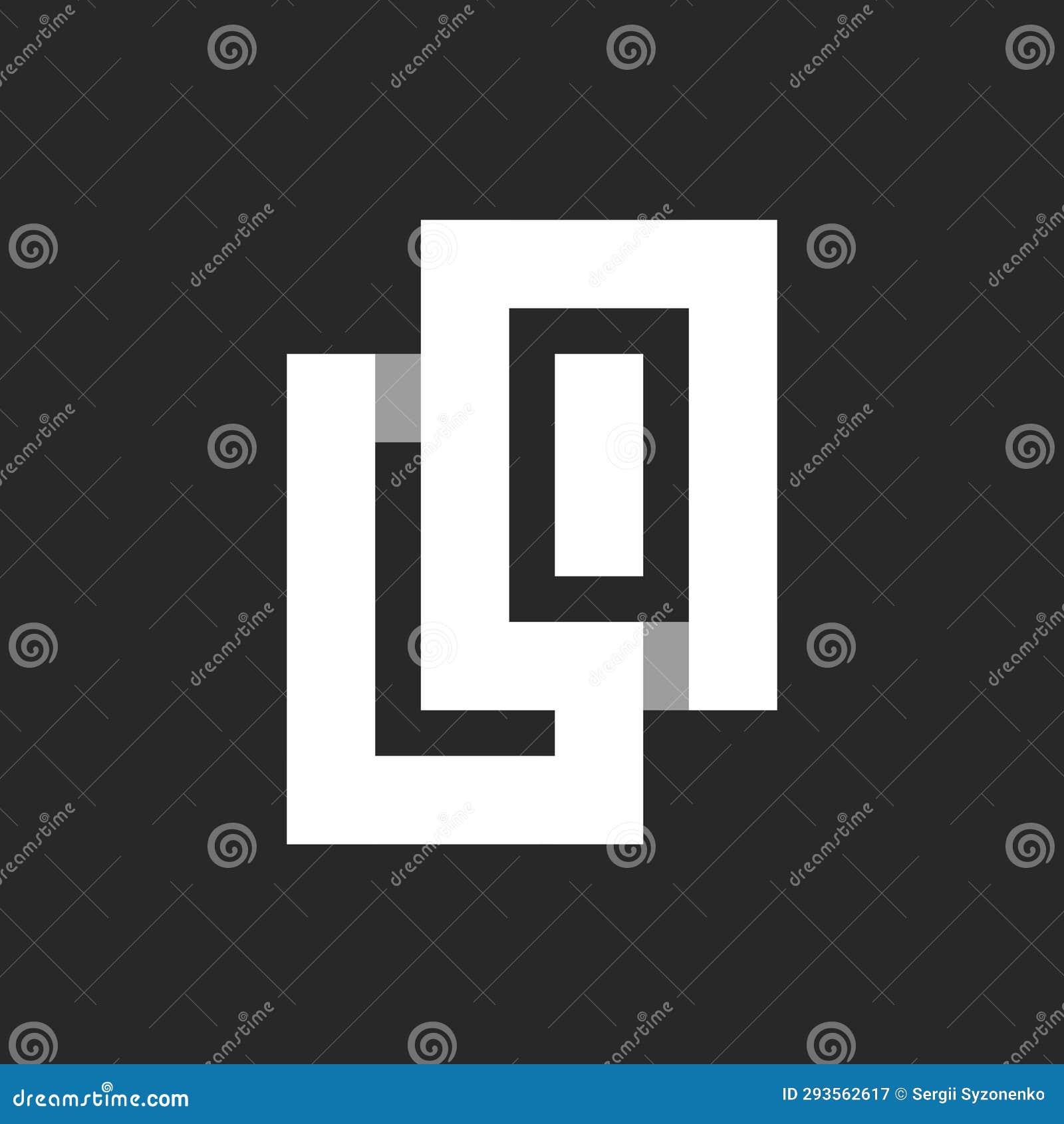 Initials LO or OL Bold Letters Logo Monogram from Wide Stripes on a ...