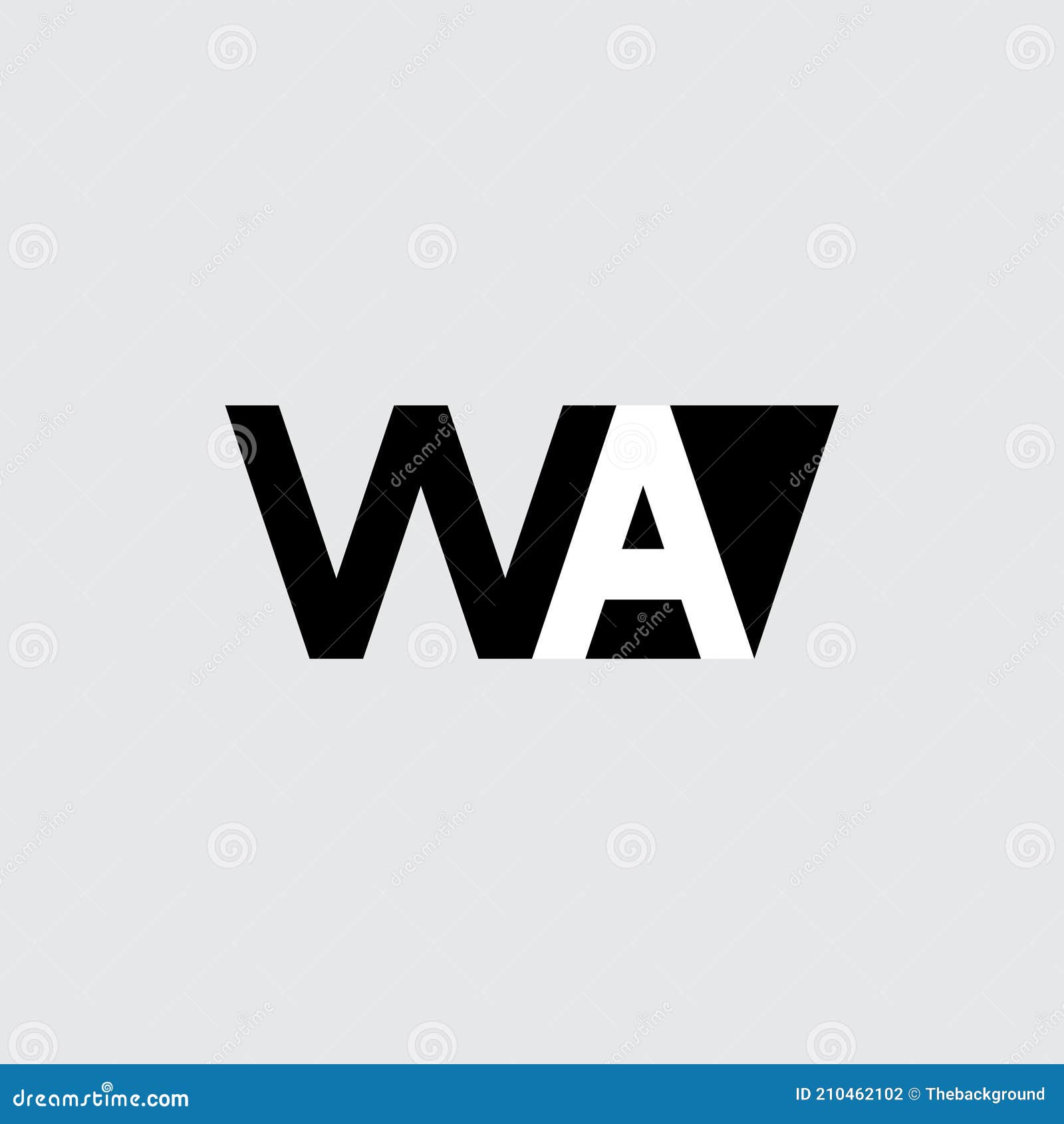 Initials or Logo with Letters W and a. WA - Monogram or Logotype Stock ...