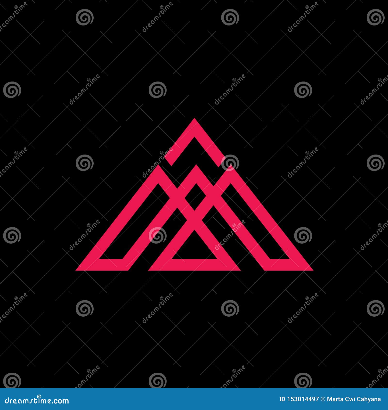 Initials M Triangle Logo Vector Abstract Stock Vector - Illustration of ...