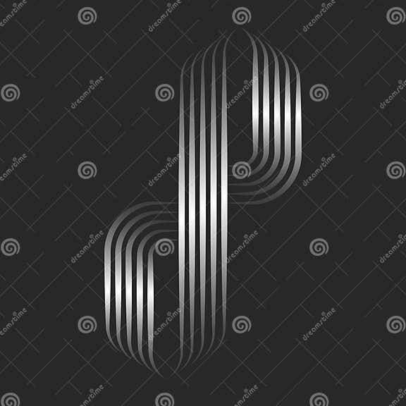 Initials Monogram Dp or Pd Letters Logo Silver Linear Emblem ...