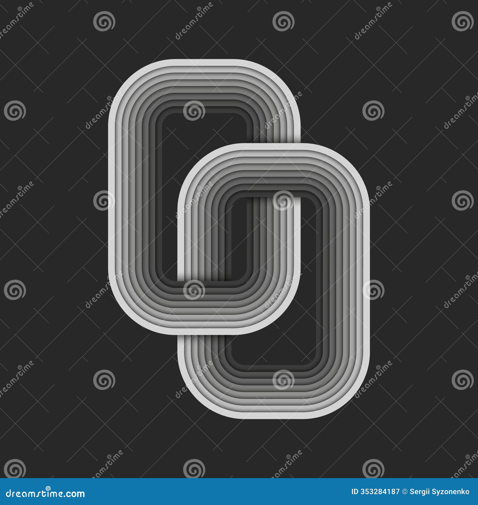 3D Letters With Layered Line Effect, Dimensional Alphabet, Innovative ...