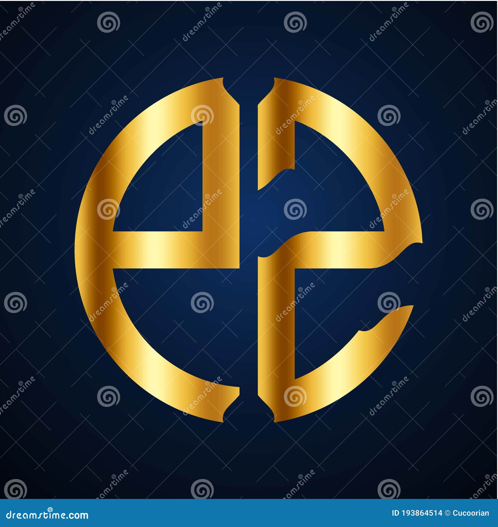 Initials P Z Circular Shape and Elegant Gold Color Stock Vector ...