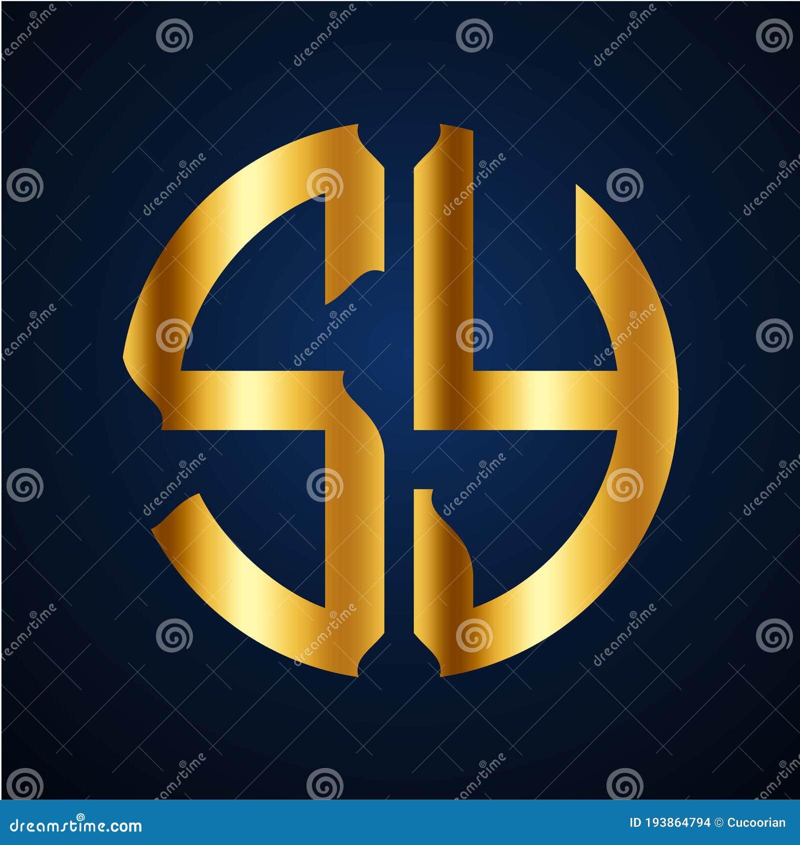 Initials S Y Circular Shape and Elegant Gold Color Stock Vector ...