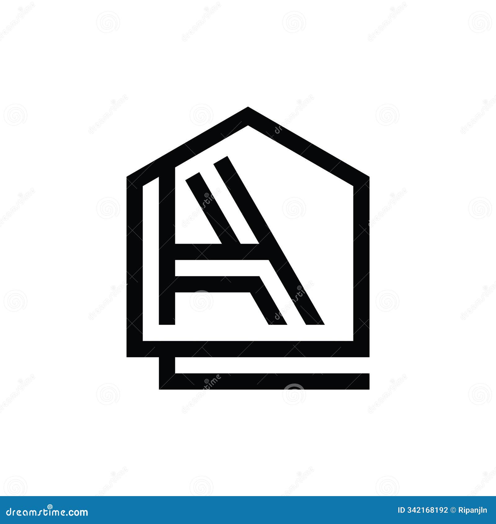 Initials a with a Simple House Logo Design Inspiration Stock ...