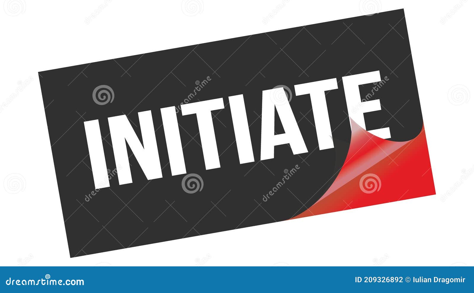 INITIATE Text on Black Red Sticker Stamp Stock Illustration ...