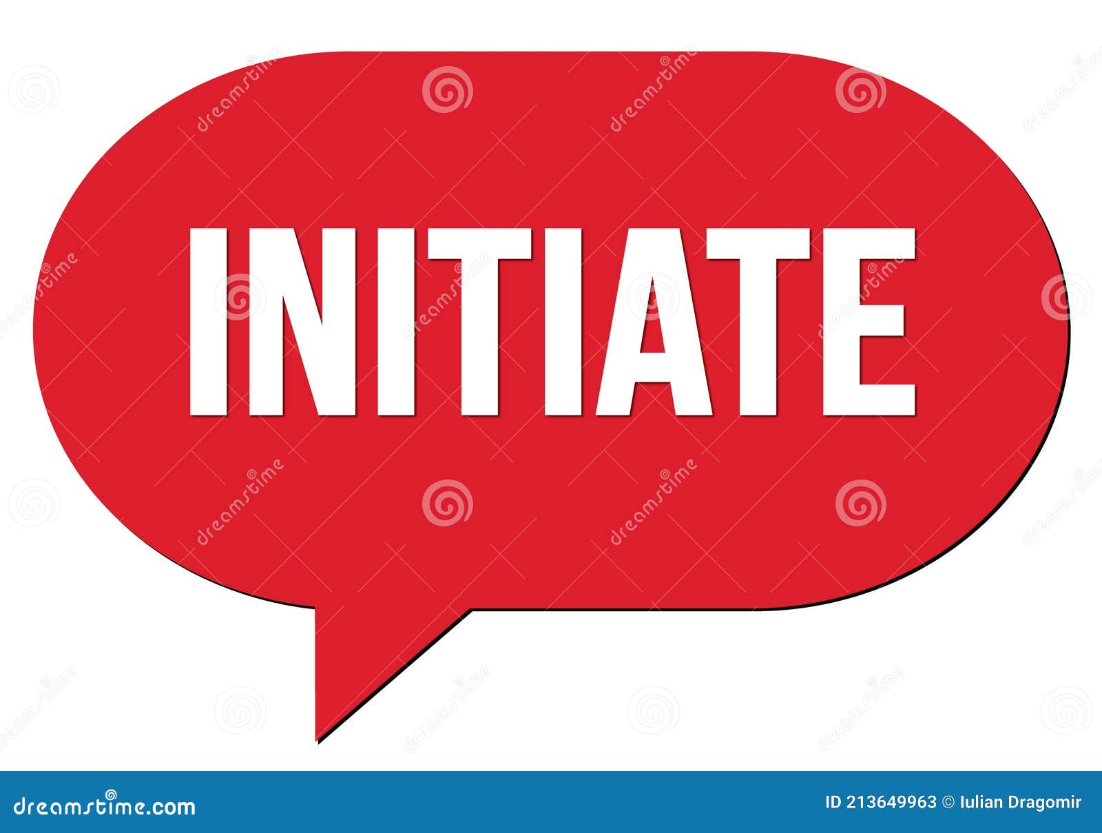 INITIATE Text Written in a Red Speech Bubble Stock Illustration ...