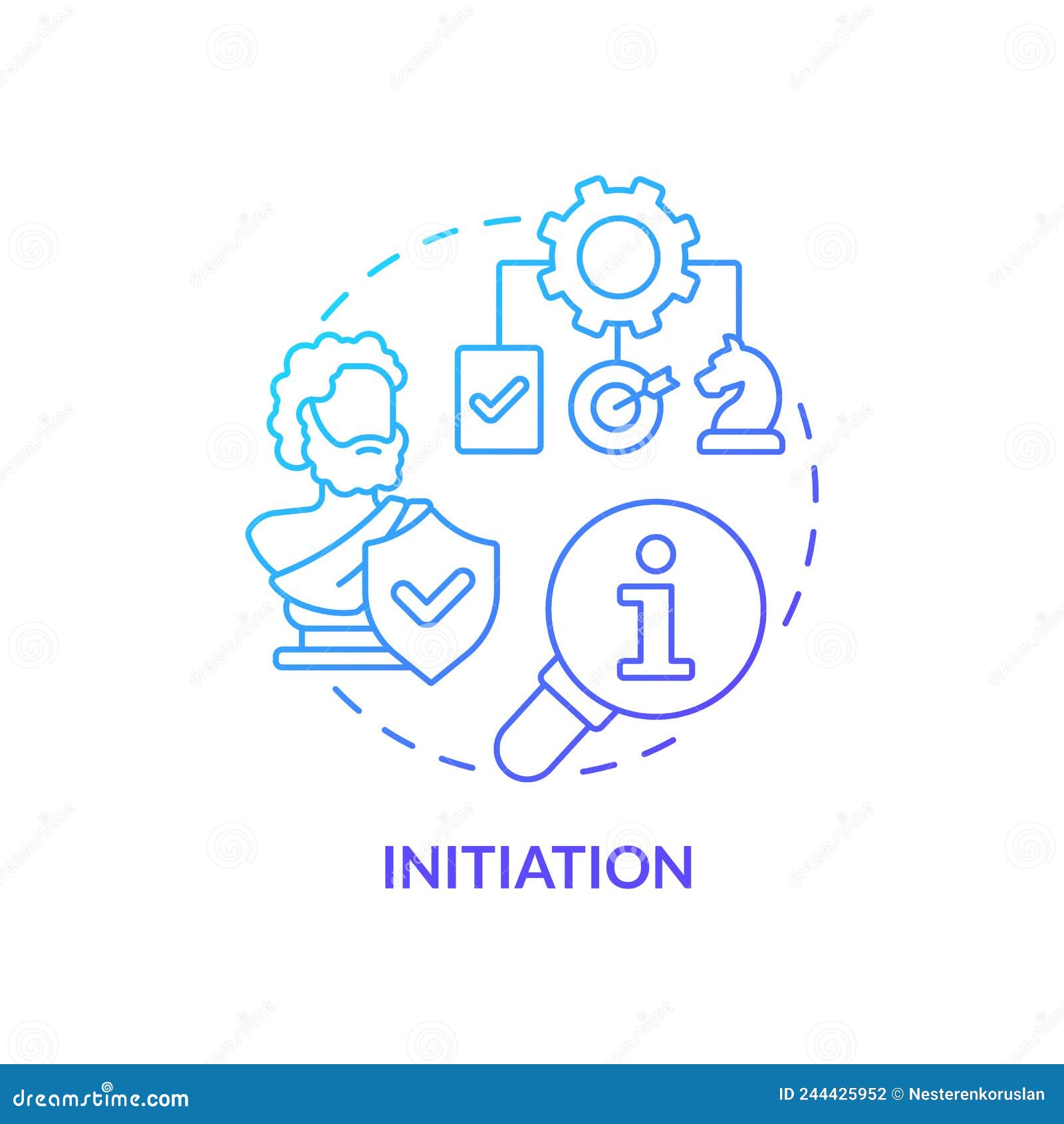 Initiation Blue Gradient Concept Icon Vector Illustration ...