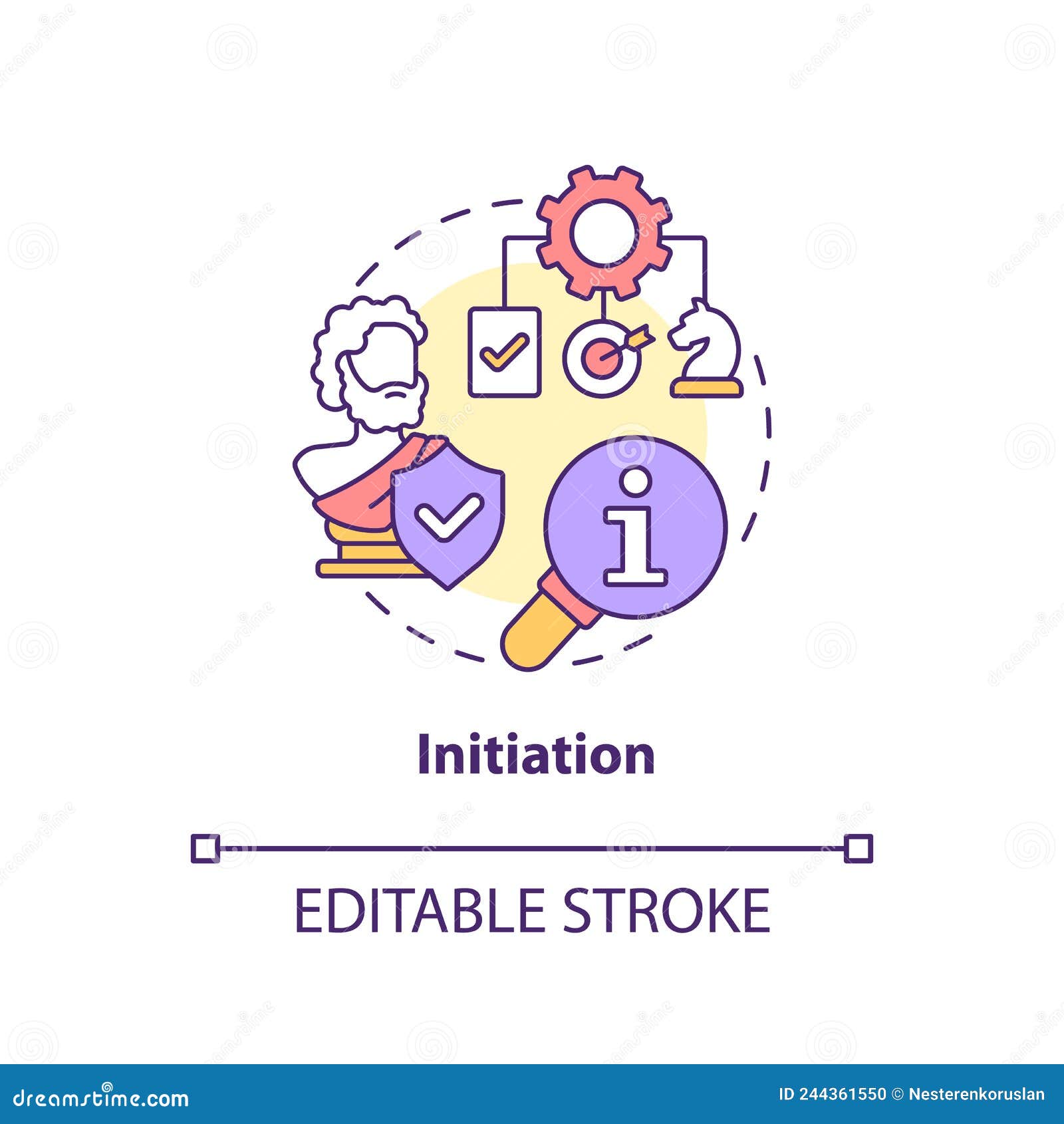 Initiation concept icon stock vector. Illustration of abstract - 244361550