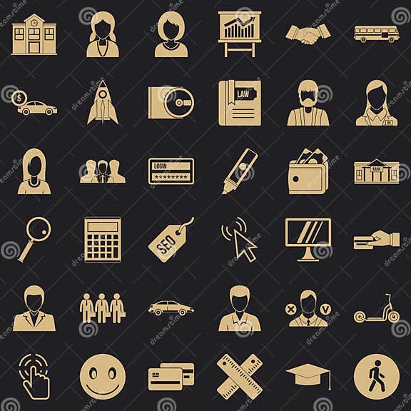 Initiation Icons Set, Simple Style Stock Vector - Illustration of icon ...