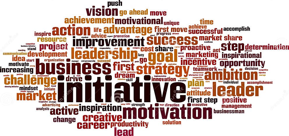 Initiative word cloud stock vector. Illustration of action - 151061396