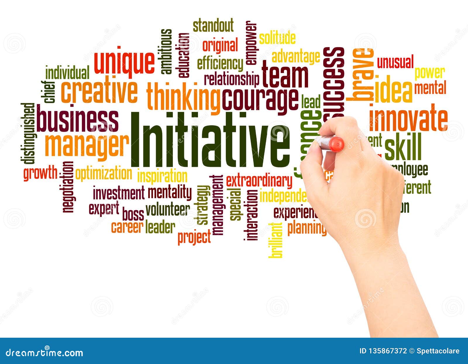 Initiative Word Cloud Hand Writing Concept Stock Illustration ...