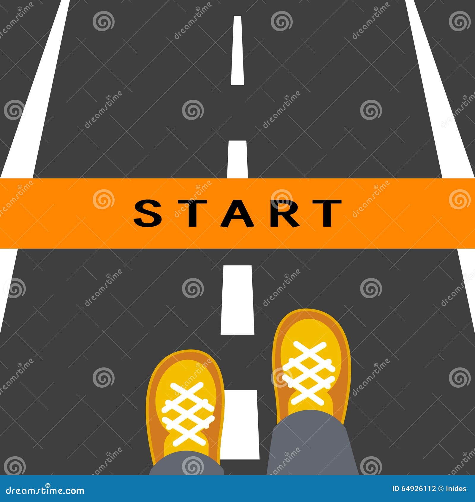 Inizi La Linea Segnale Stradale Illustrazione Vettoriale ...