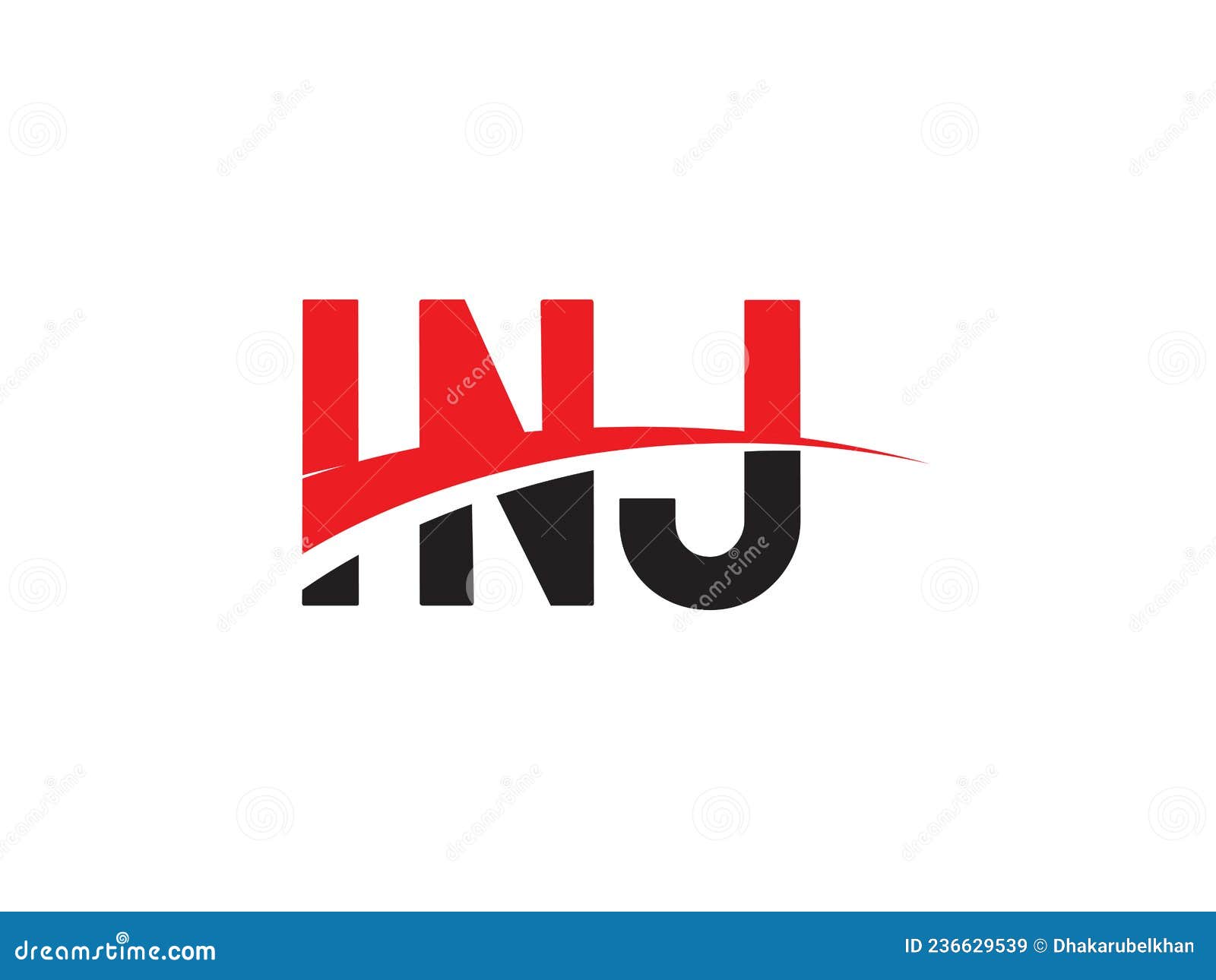 INJ Letter Initial Logo Design Vector Illustration Stock Vector ...
