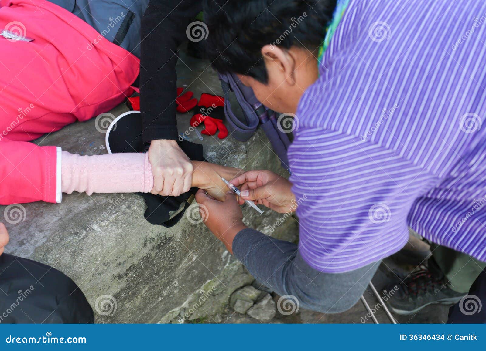 Inject for First Aid AMS in Everest Trek Stock Photo - Image of concept ...