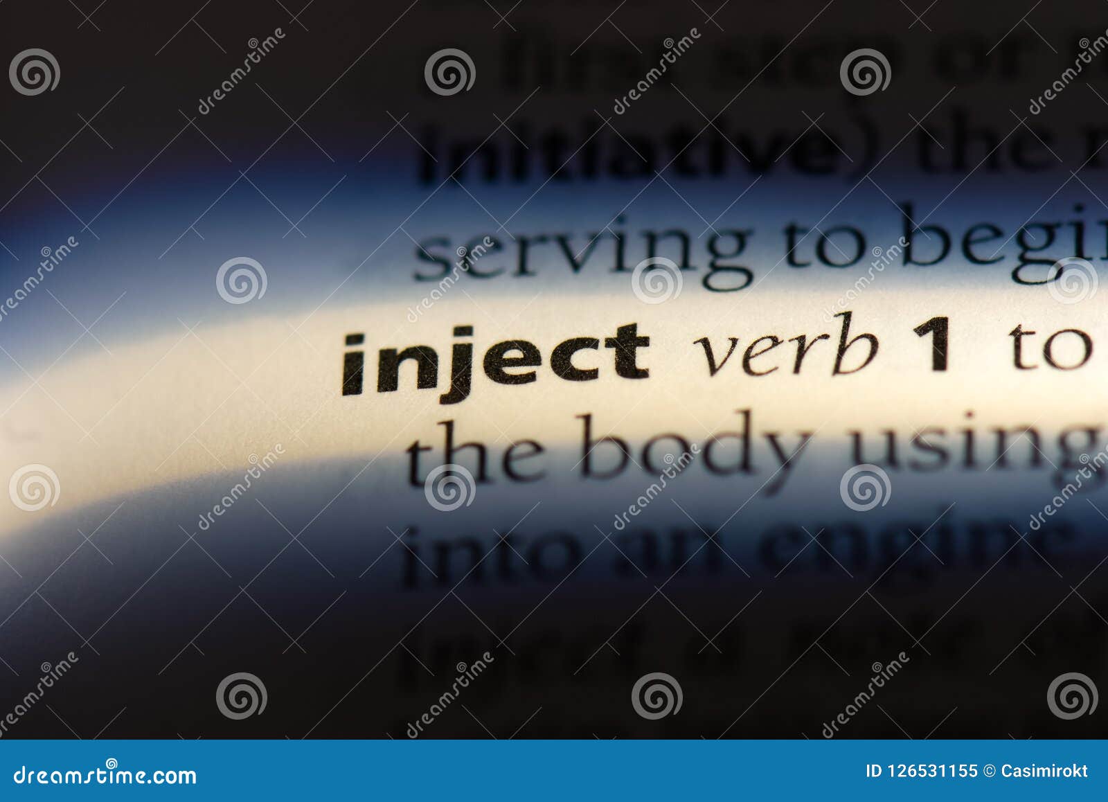 Inject stock image. Image of dictionary, page, closeup - 126531155