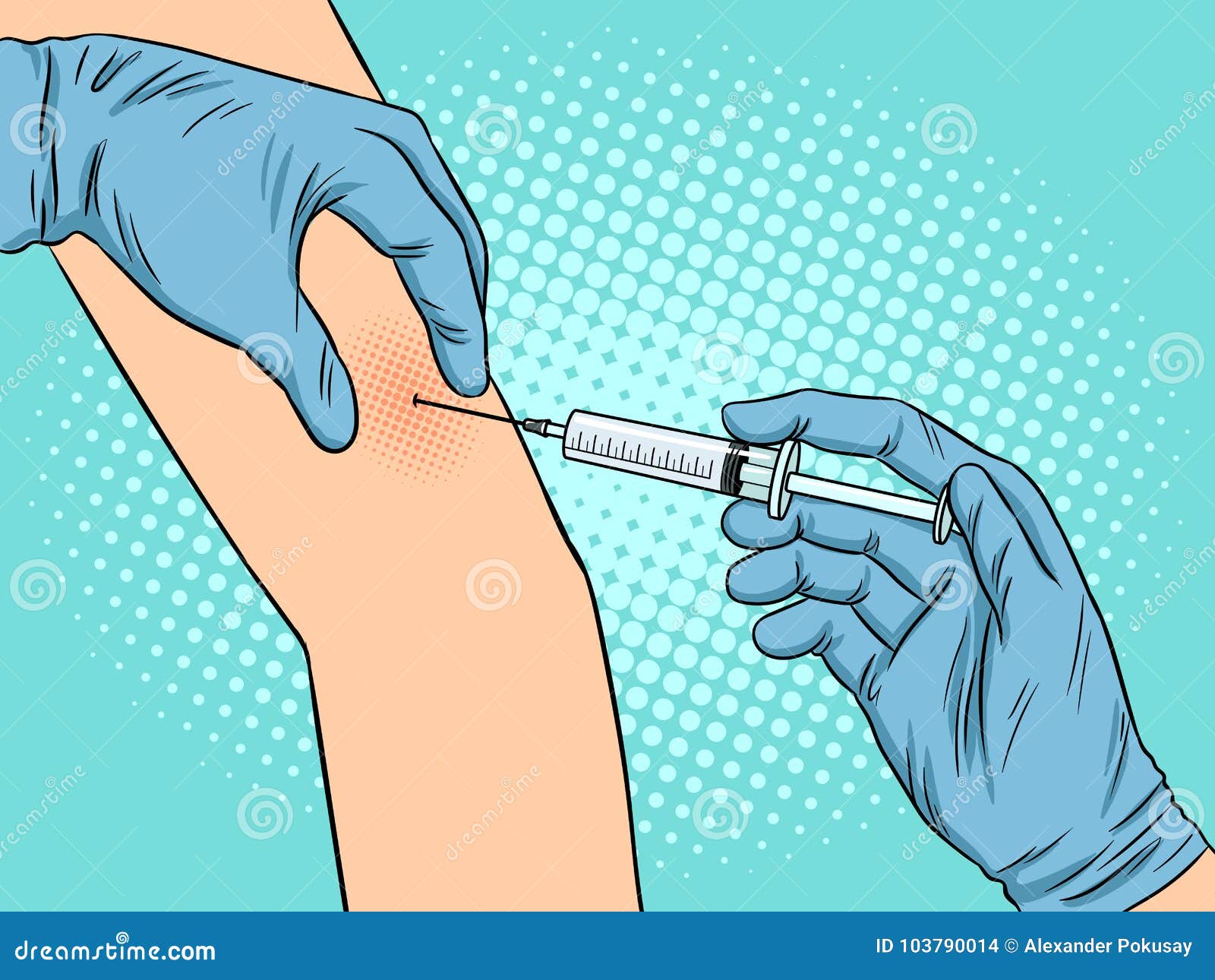 Injectie Door De Vector Van Het Spuitpop-art Vector Illustratie ...