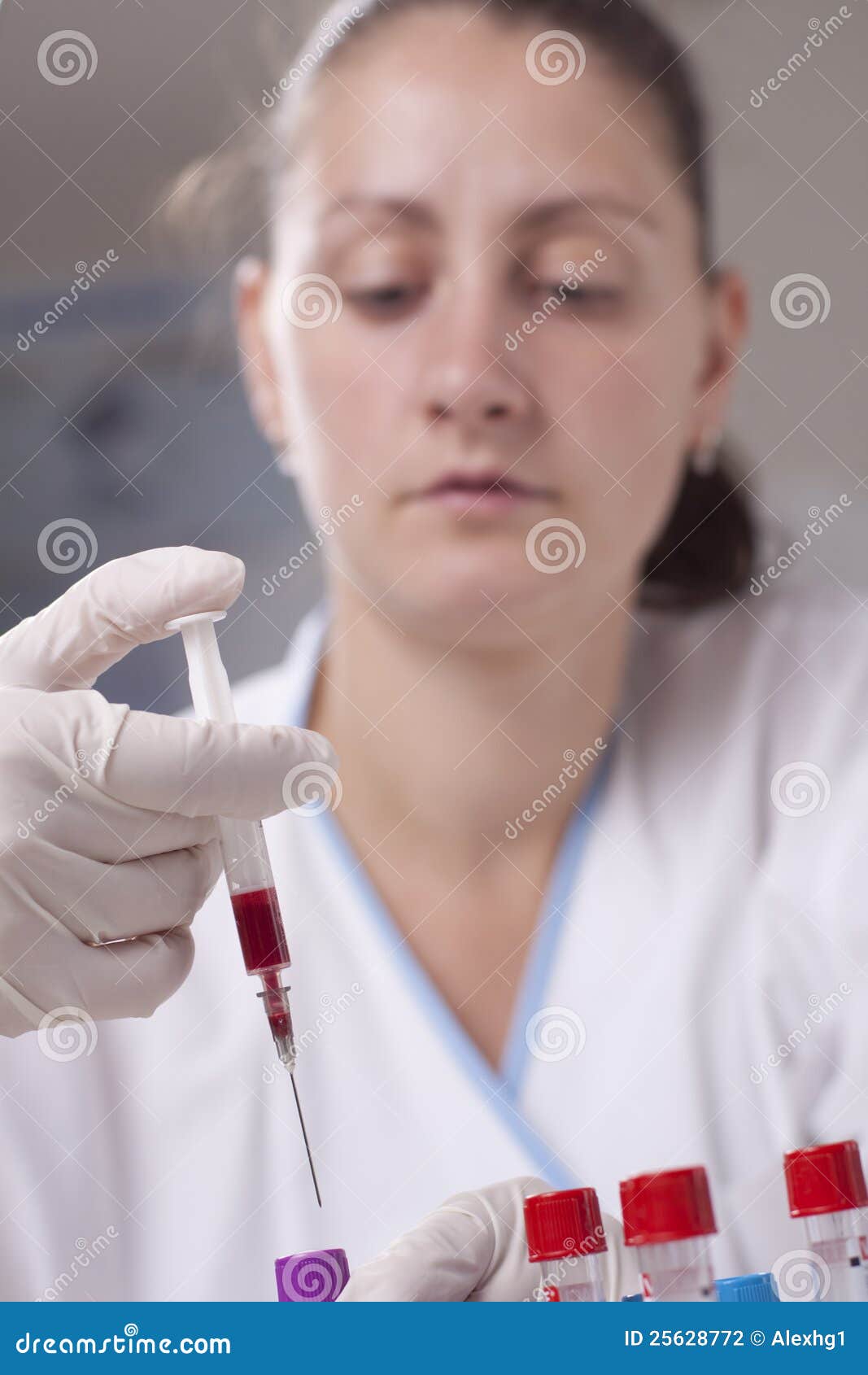Injecting Blood in Test Tube Stock Photo - Image of sharp, doctor: 25628772