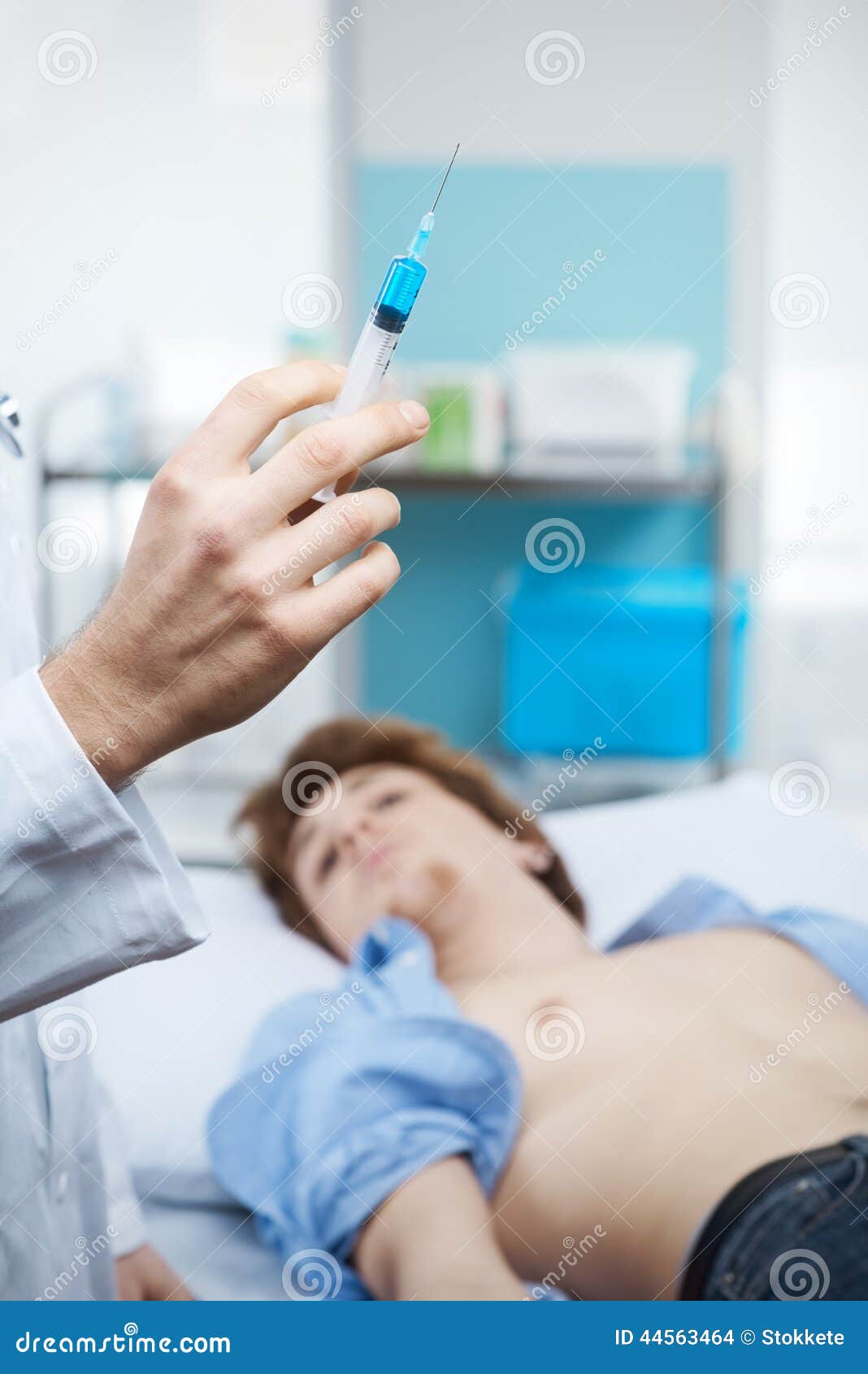 Injecting medication stock photo. Image of care, injection - 44563464