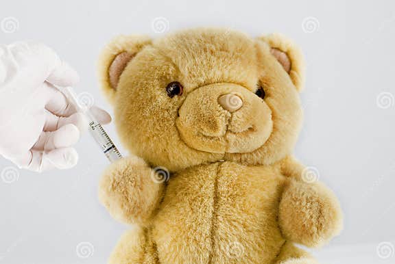 Injection stock image. Image of handske, teddy, vaccination - 12418457