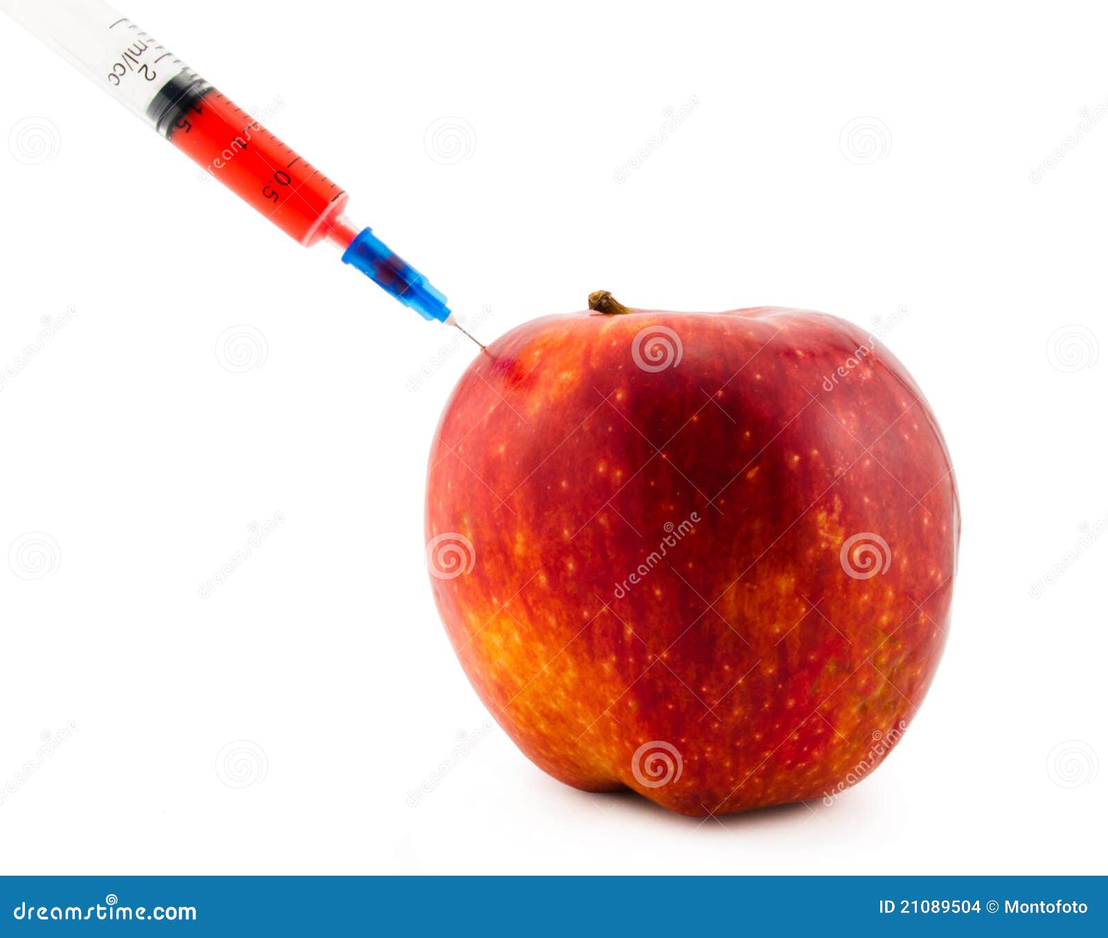 Injection in an apple stock photo. Image of injecting - 21089504