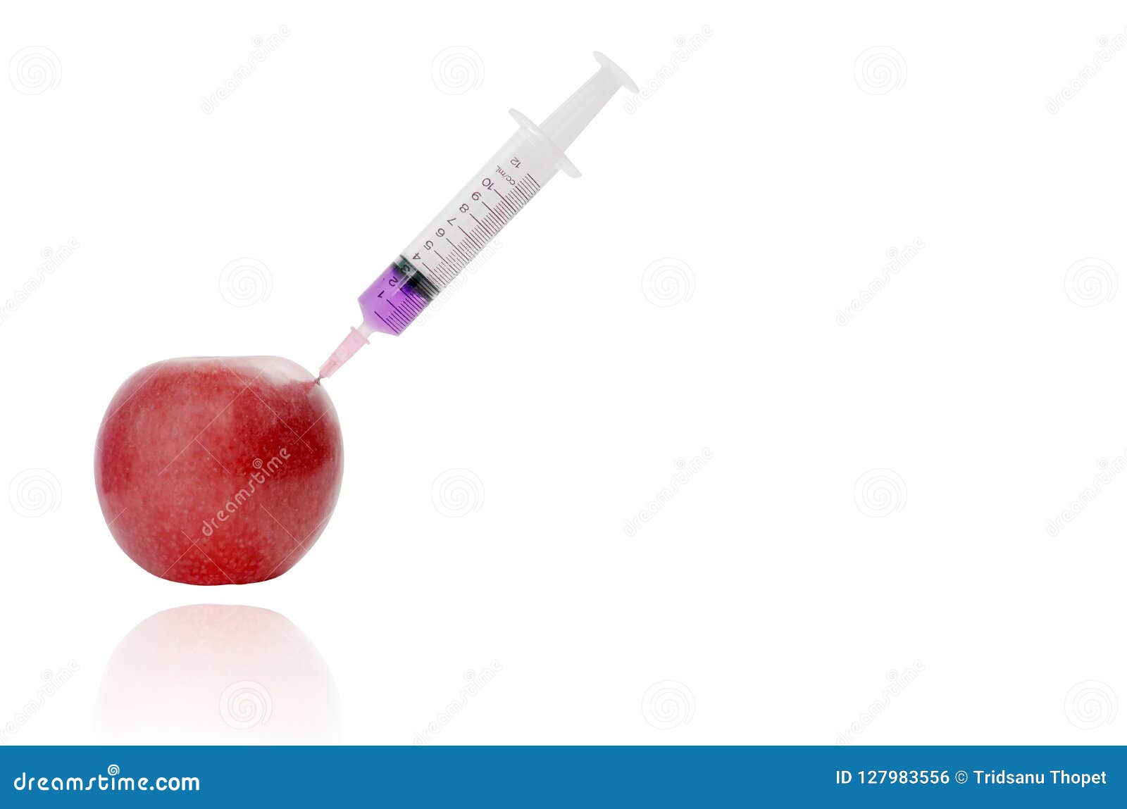 Injection apple isolated stock photo. Image of health - 127983556