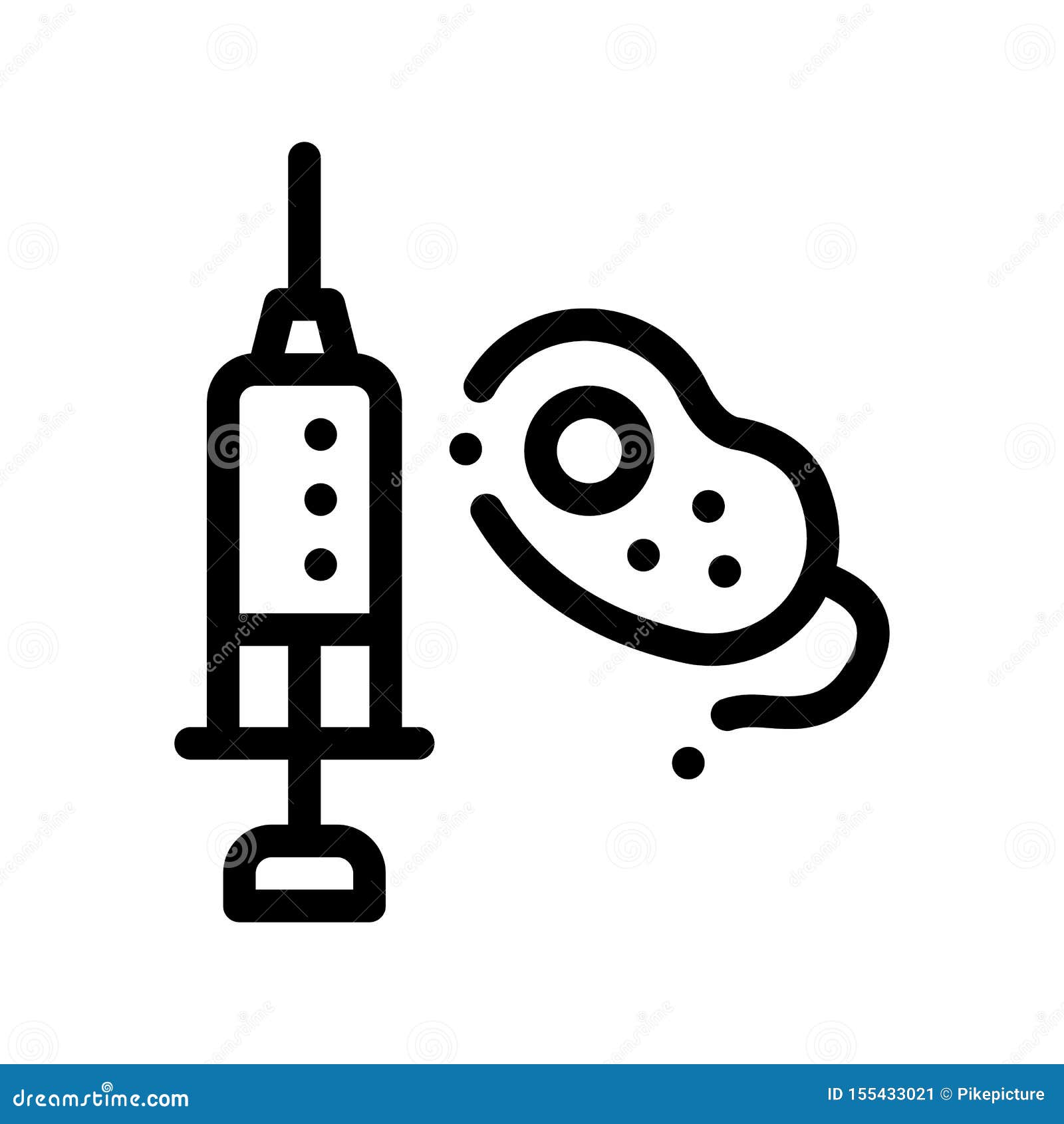 Injection and Bacterium Vector Sign Thin Line Icon Stock Vector ...
