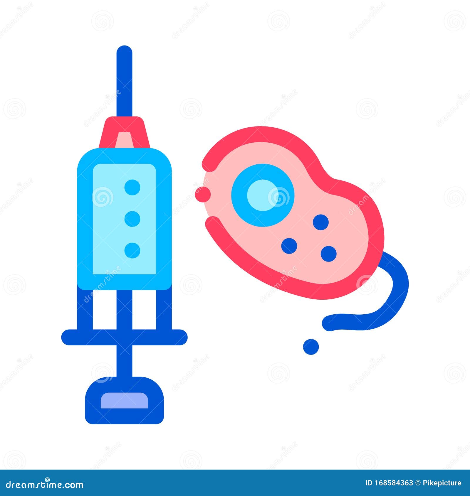 Injection and Bacterium Vector Sign Thin Line Icon Stock Vector ...