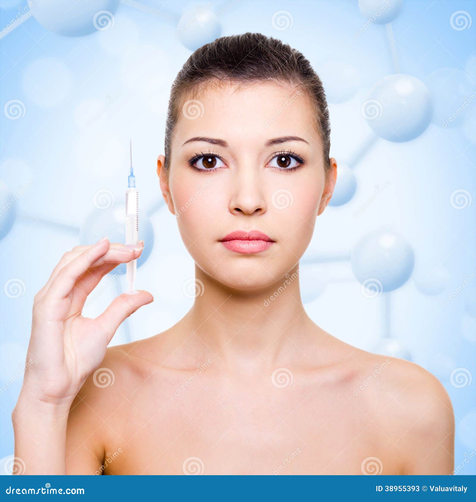 Injection of Botox in Beautiful Woman Face Stock Image - Image of care ...