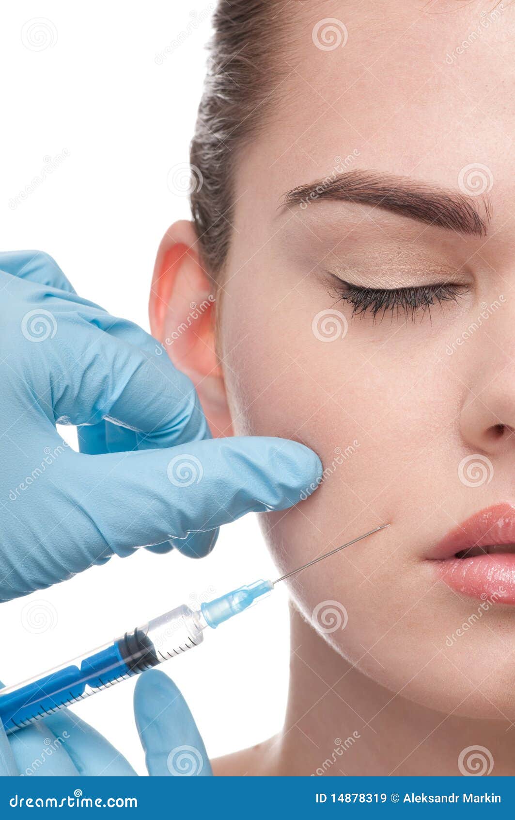 Injection of Botox To the Face of Beautiful Woman Stock Image - Image ...