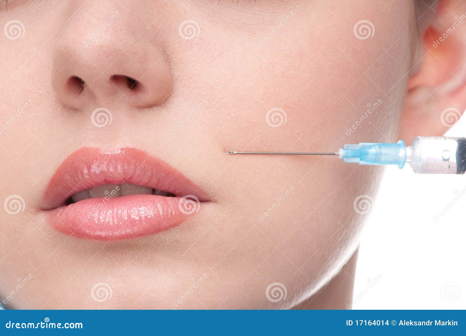 Injection of Botox To the Face of Beautiful Woman Stock Photo - Image ...
