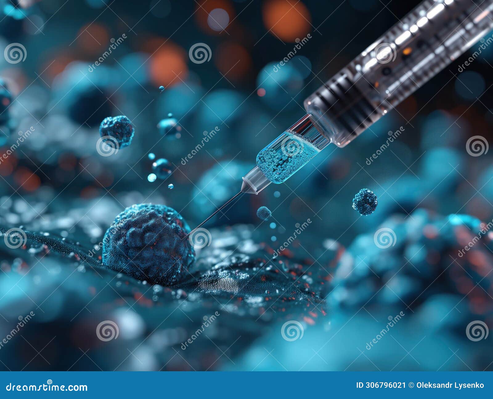 Injection into cell macro stock illustration. Illustration of ...