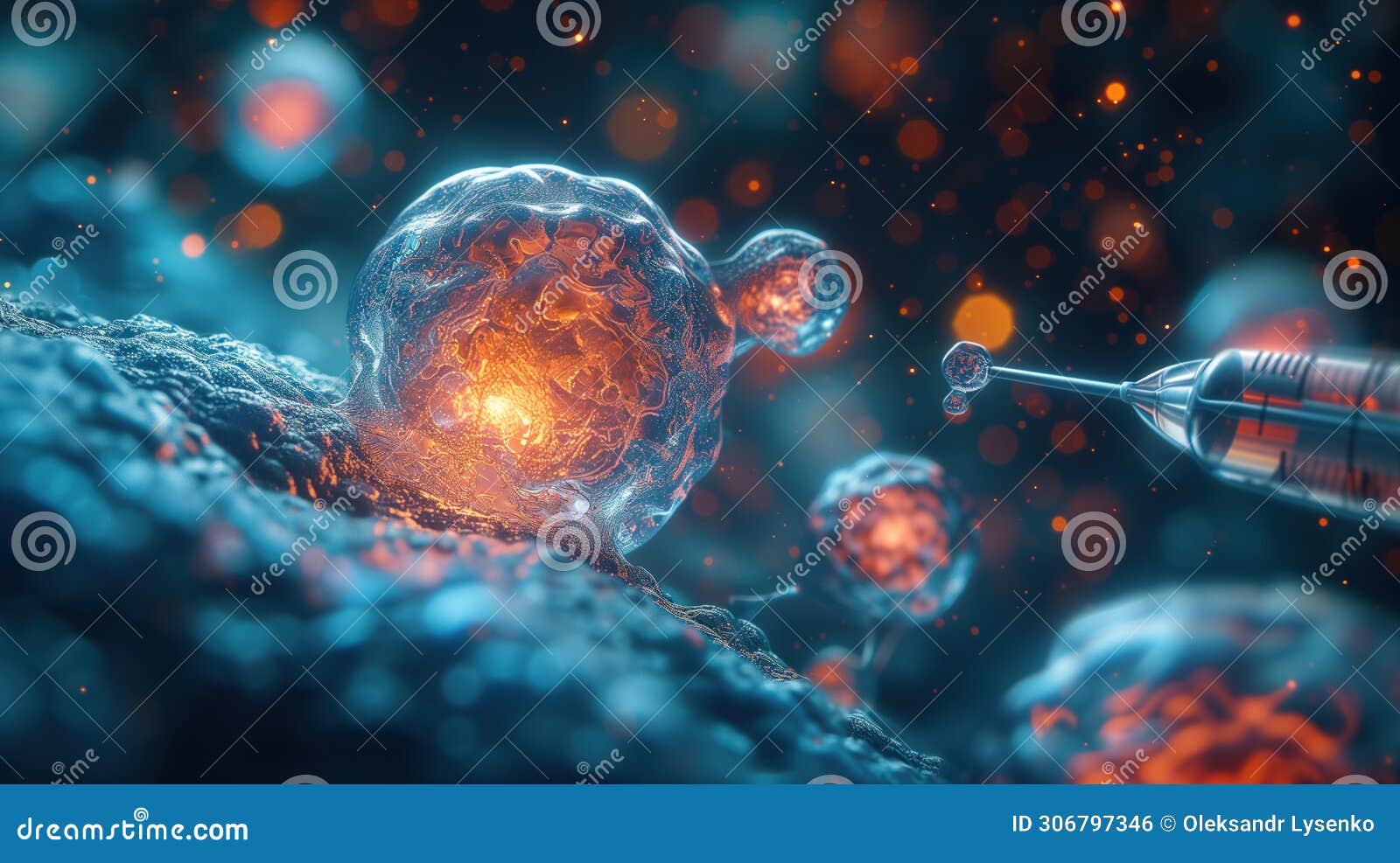 Injection into cell macro stock illustration. Illustration of cell ...