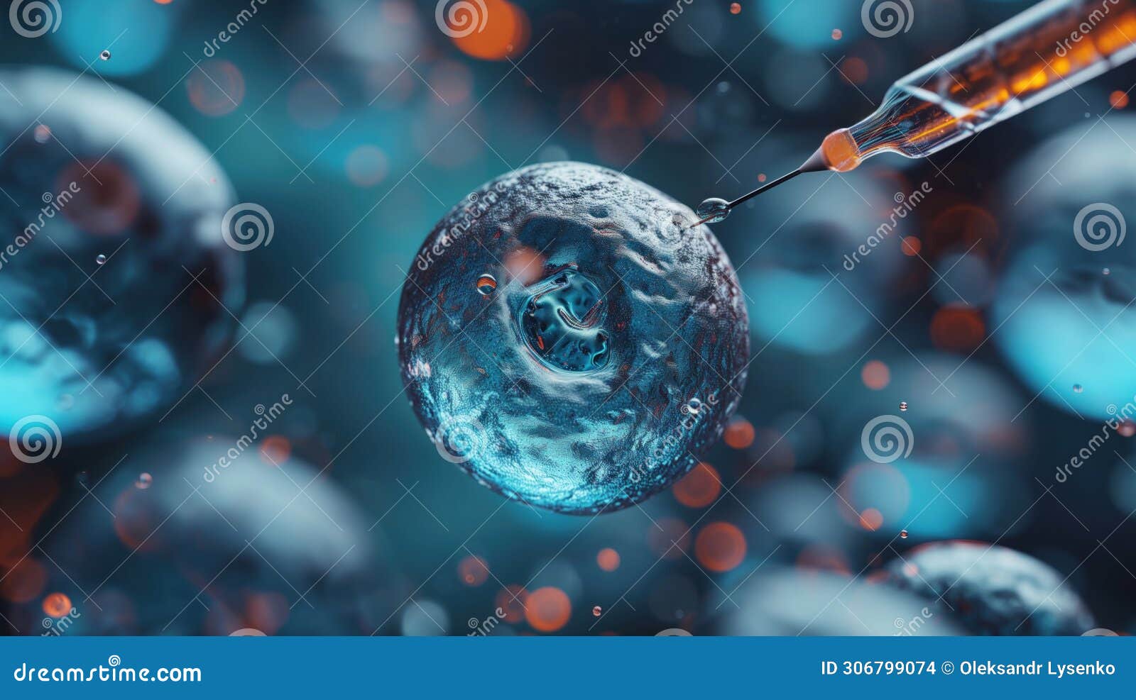 Injection into cell macro stock illustration. Illustration of ...