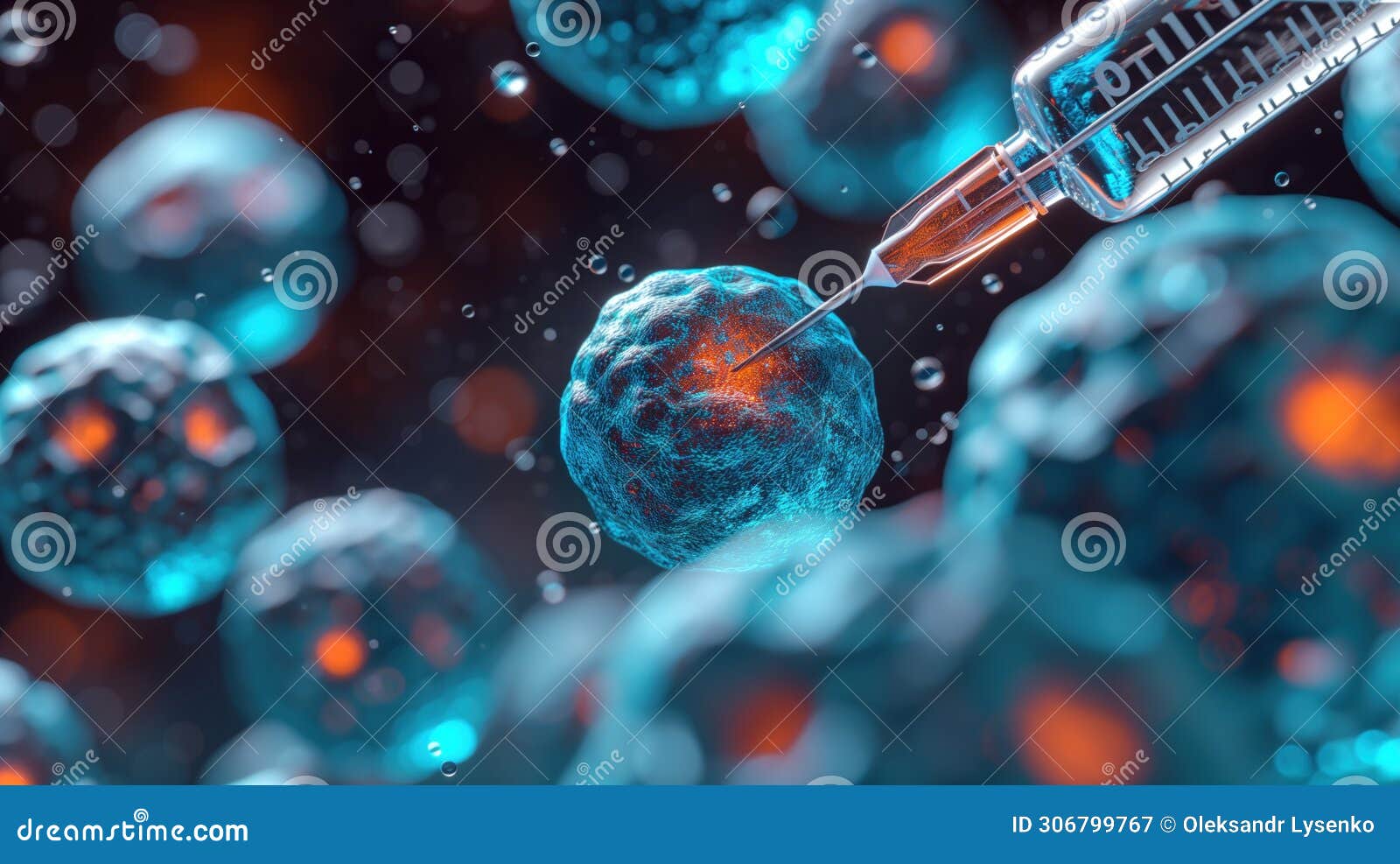 Injection into cell macro stock illustration. Illustration of ...